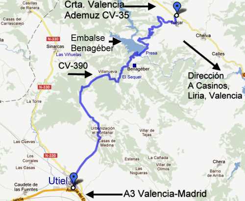 Benageber. Central de Archivos para descargar. Mapas de Senderos y Rutas